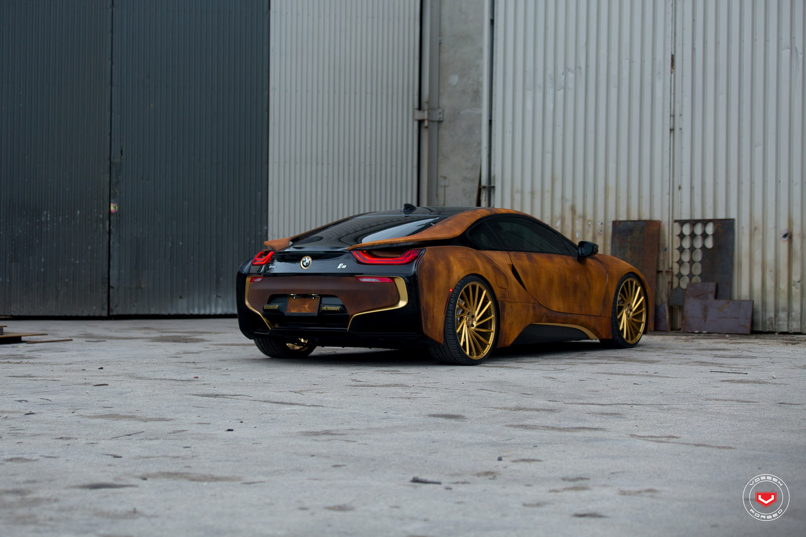 BMW I8 Gets Rusty with Gold Vossen Wheels – Need 4 Speed Motorsports