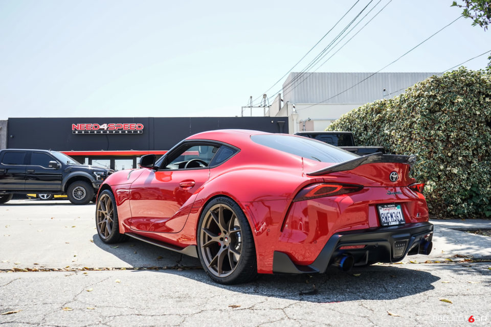 Project 6GR 10-TEN Satin Bronze staggered wheels for Toyota Supra GR ...